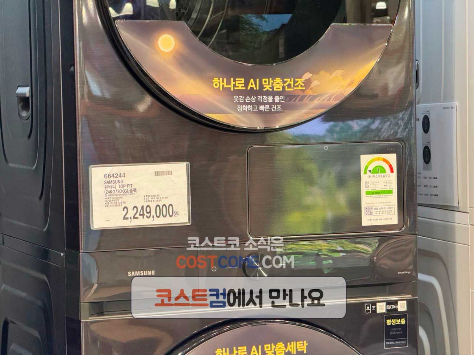 삼성 비스포크 그랑데 원바디 세탁기 건조기 세트 코스트코 할인 가격 Wf2420hcvvc 코스트컴